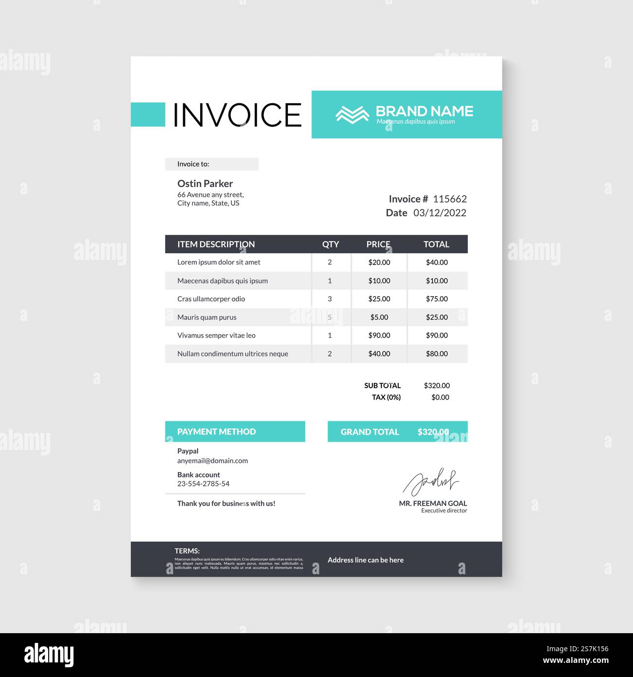 Invoice minimal design template. Bill form business invoice accounting ...