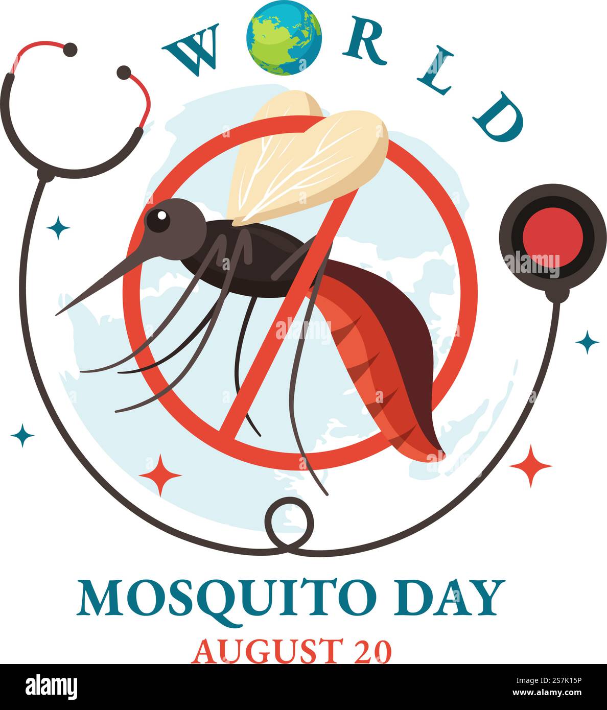 World Mosquito Day Vector Illustration on 20 August with Midge Can ...