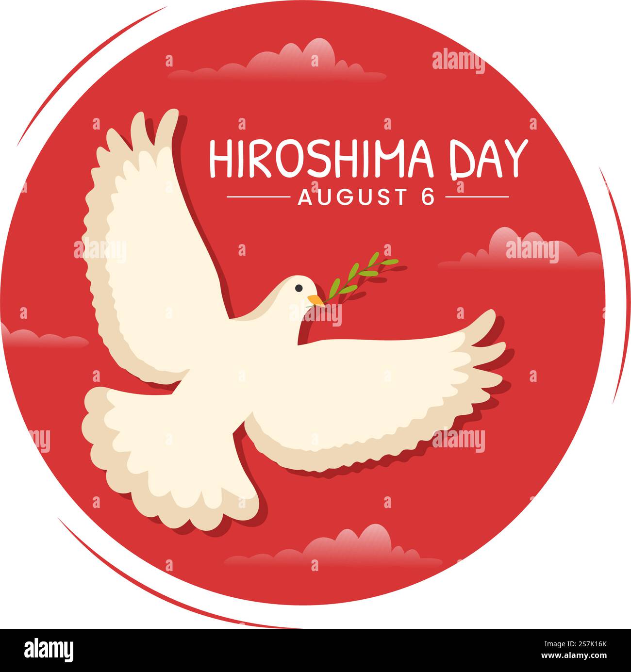 Hiroshima Day Vector Illustration on 6 August with Peace Dove Bird and ...