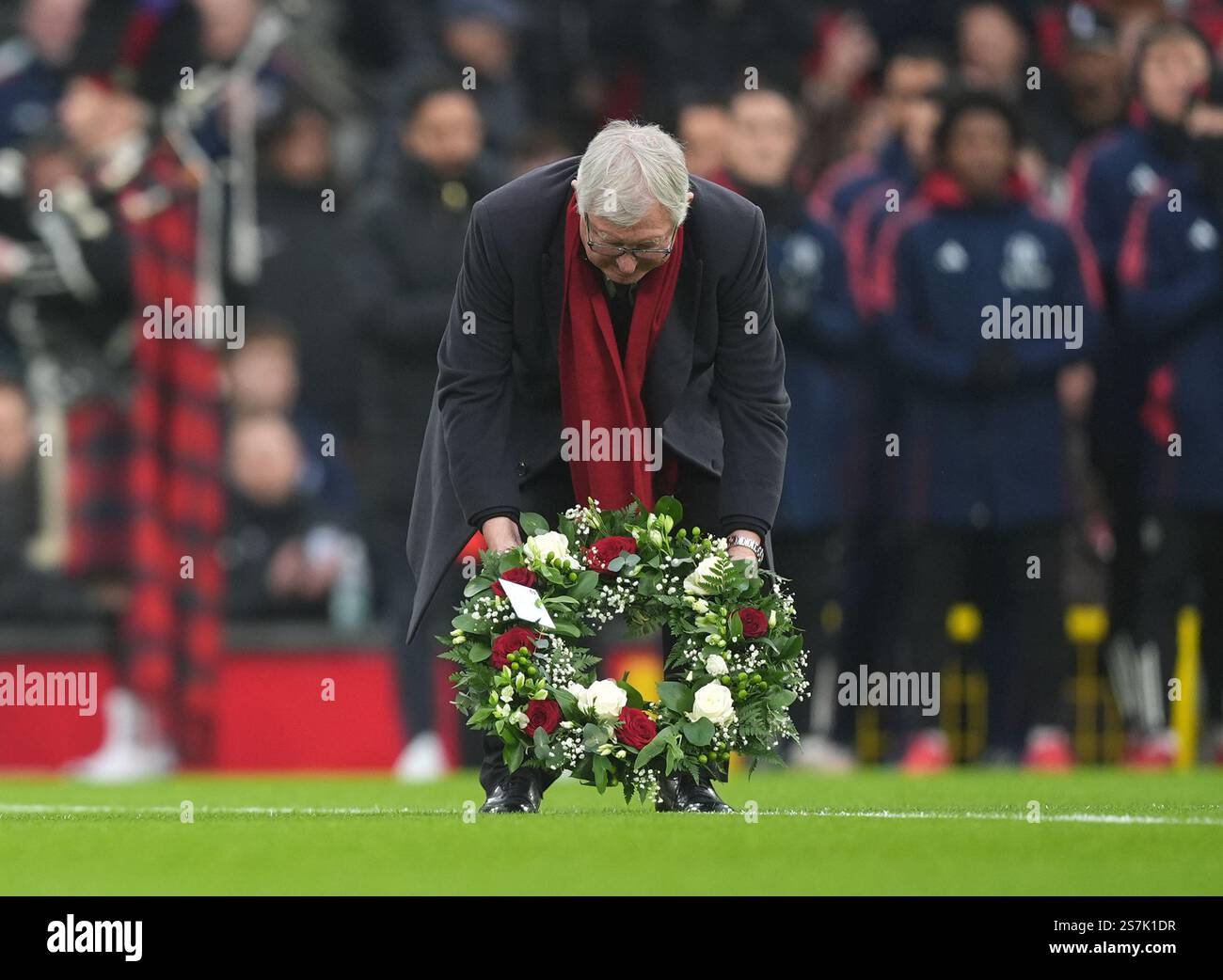 File photo dated 19-01-2025 of Sir Alex Ferguson observes a tribute to ...