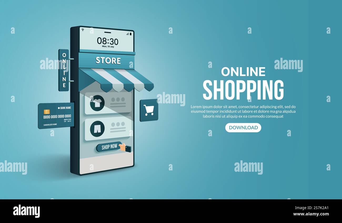 Online shopping on website and mobile application by smart phone ...