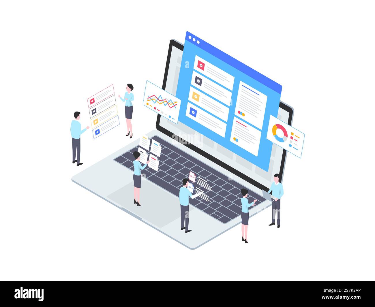 Key Performance Indicator Isometric Illustration. Suitable for Mobile ...