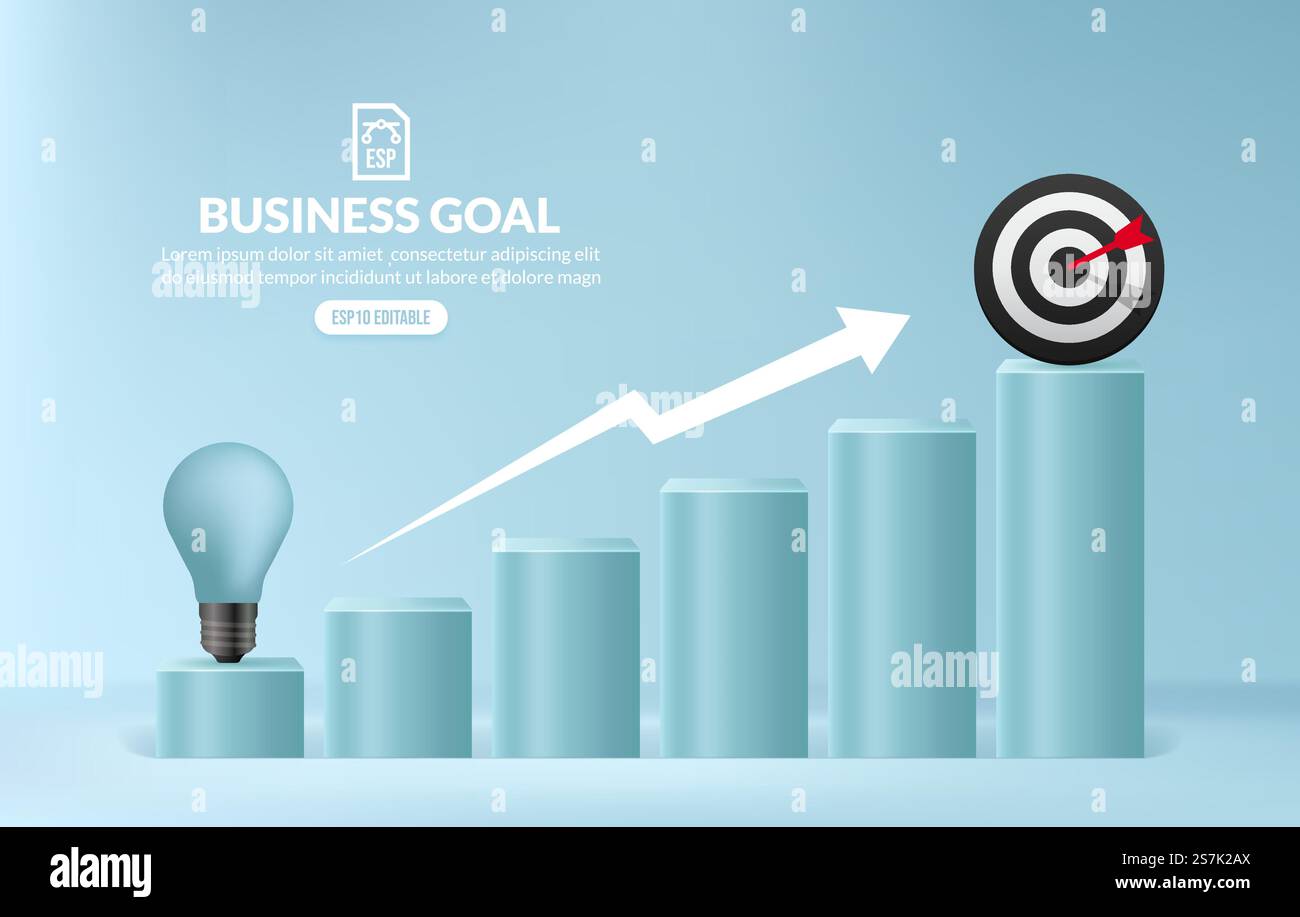 Light bulb climbing up stairs to reach a success, Ladder of business ...