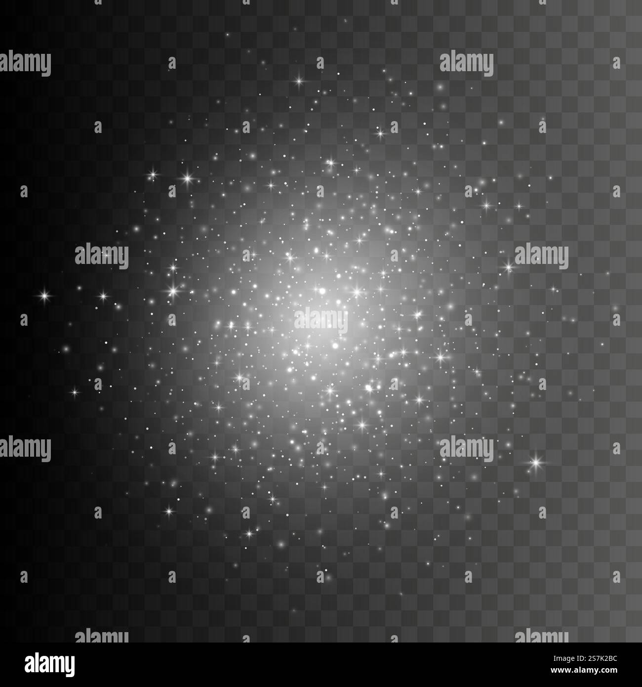 Glitter silver dust. Glitter star light. Transparent vector ...
