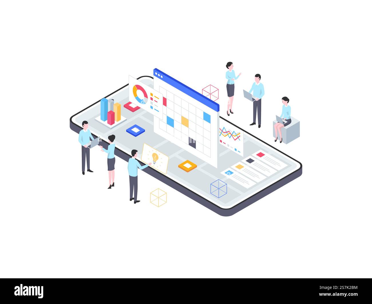 Business Analytic Isometric Illustration. Suitable for Mobile App ...