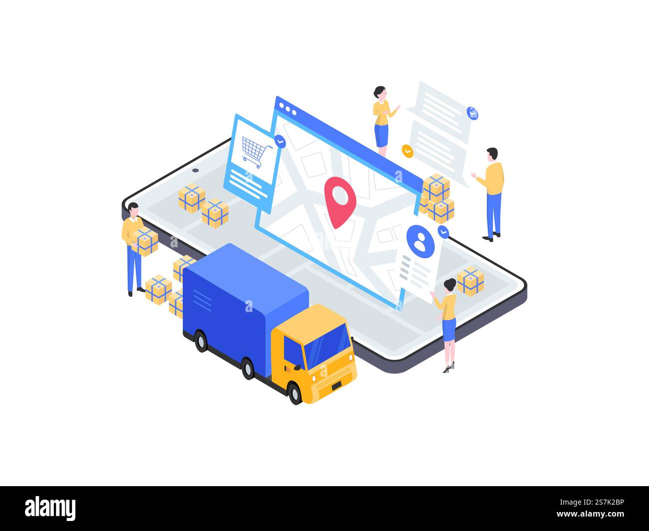 Package Sent Isometric Illustration. Suitable for Mobile App, Website ...