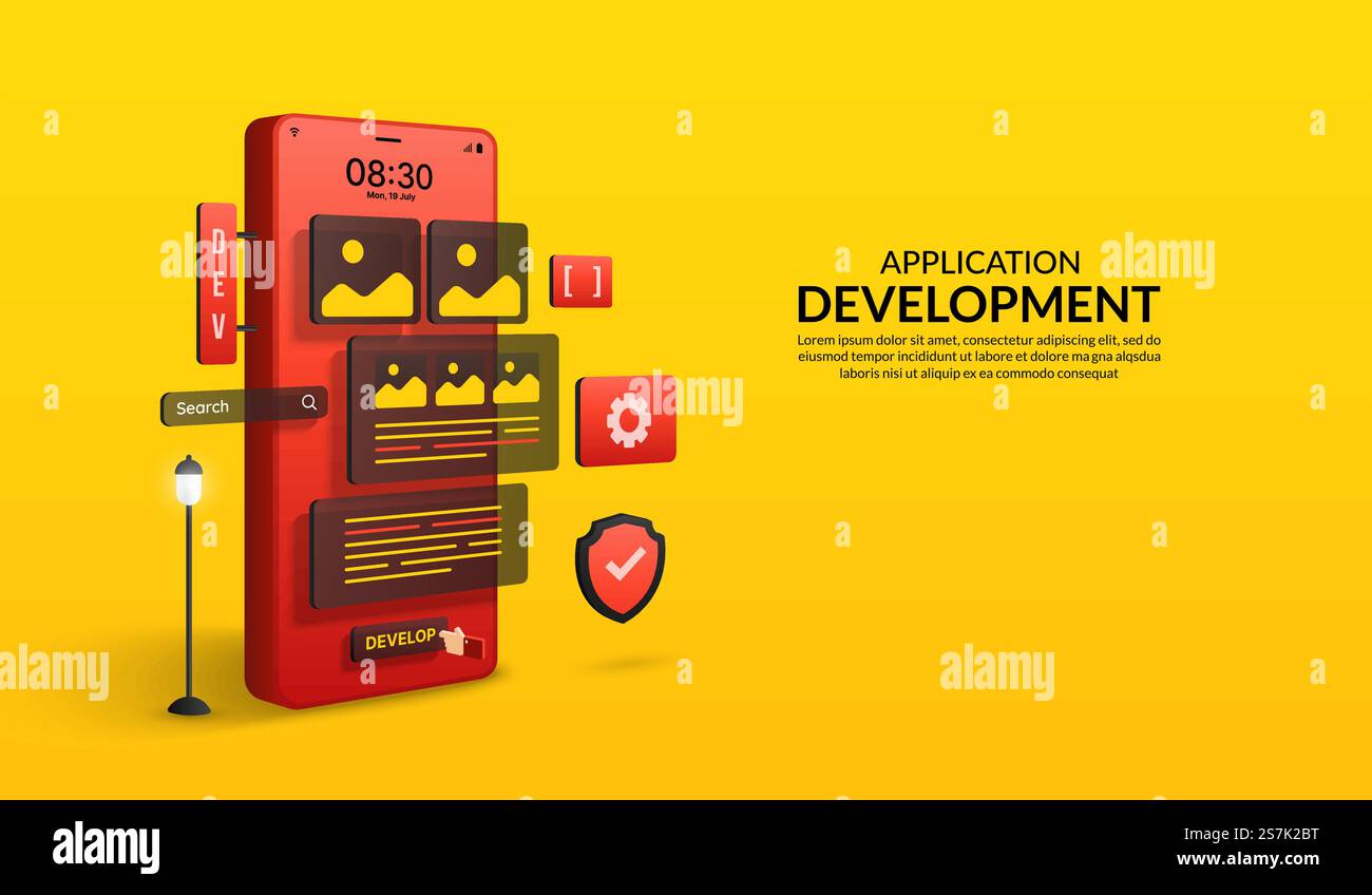 Web Software And Application Development Concept Coding And