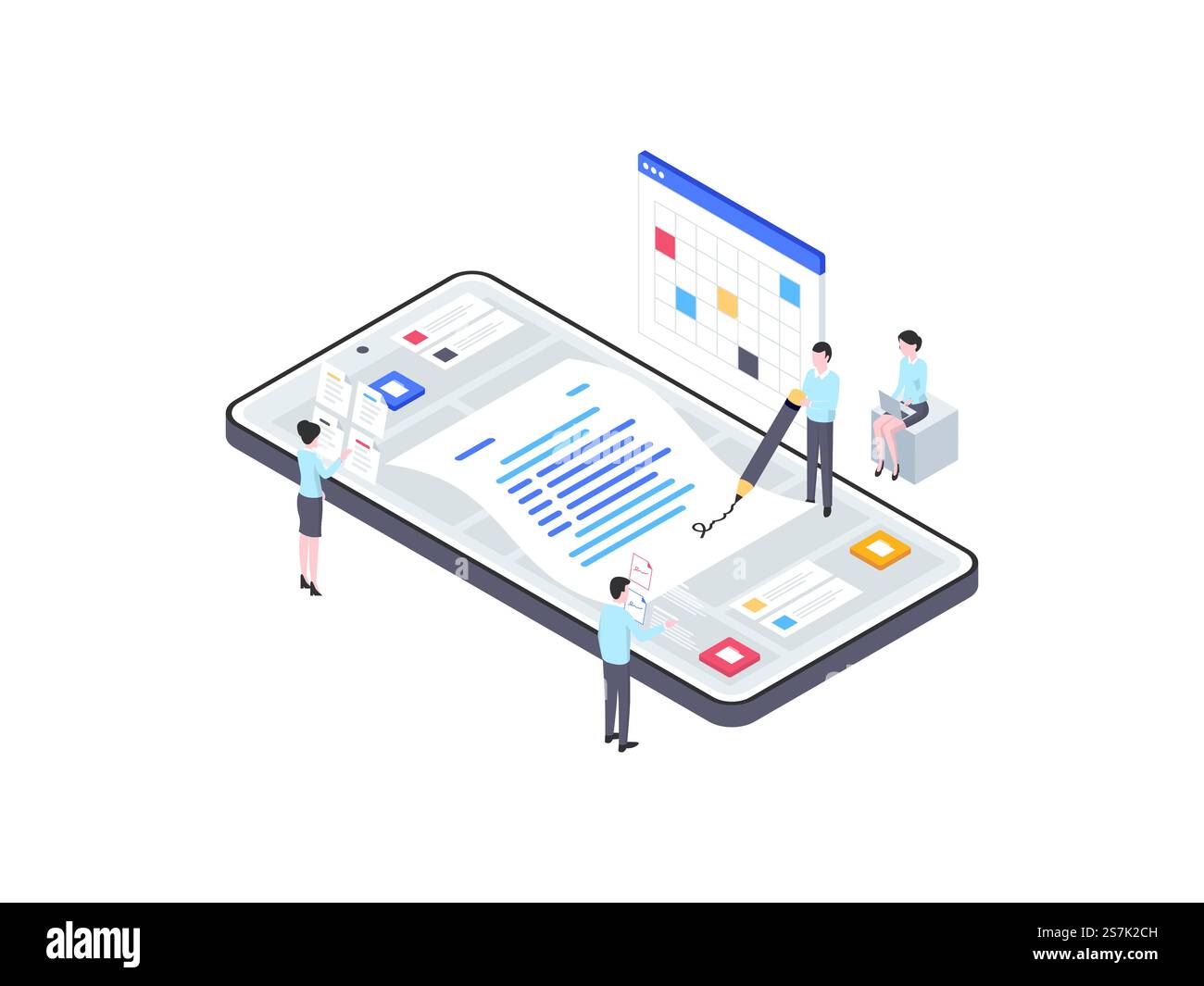 Business Contract Isometric Illustration. Suitable for Mobile App ...