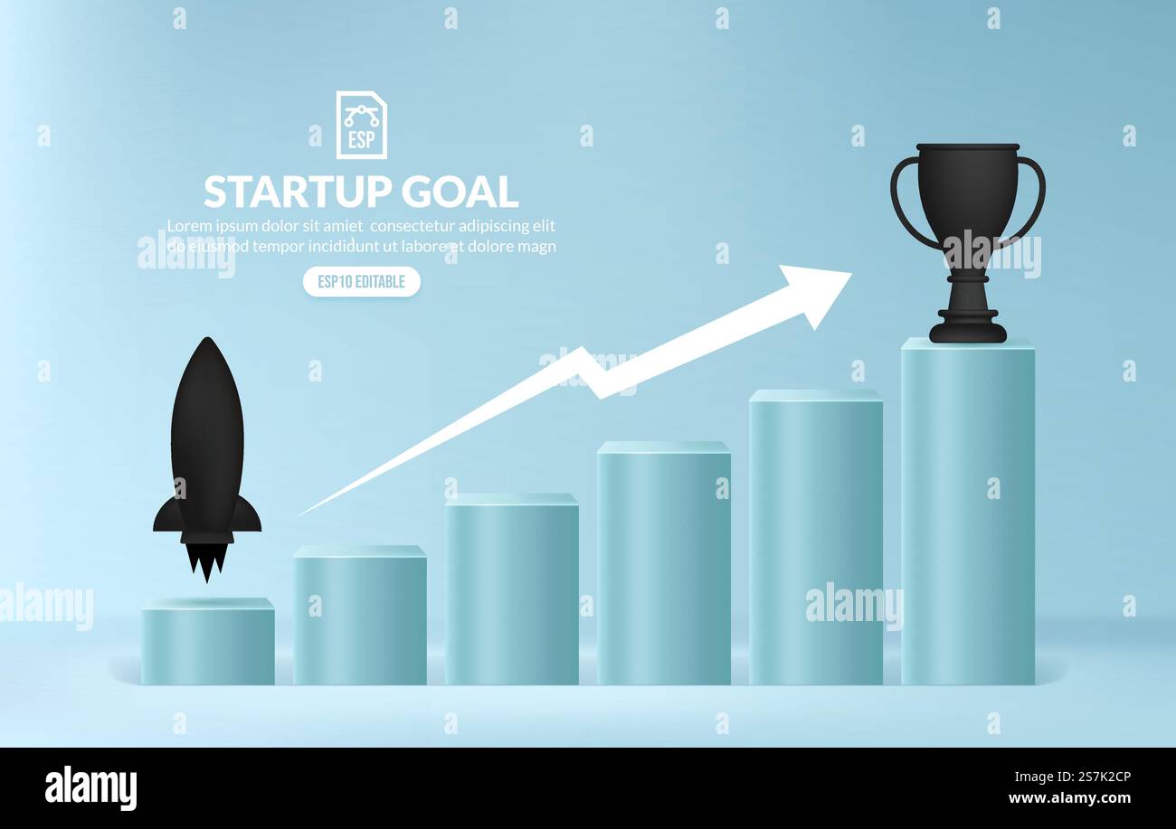 Business start up concept, Climbing up stairs to achieve opportunity in ...