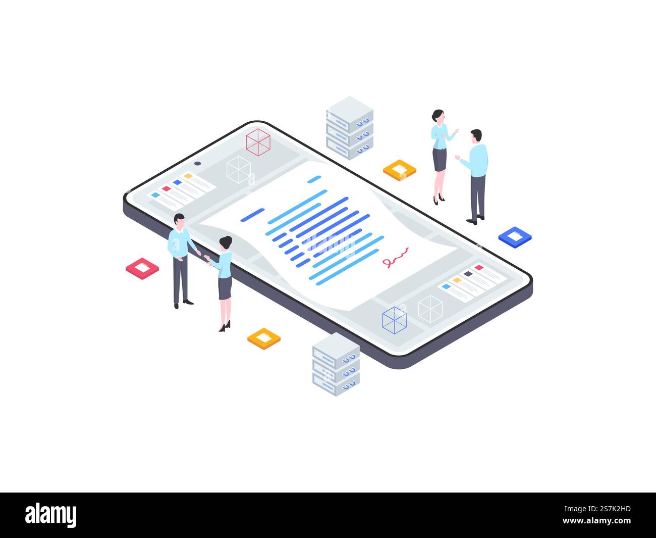 Business Partnership Isometric Illustration. Suitable for Mobile App ...
