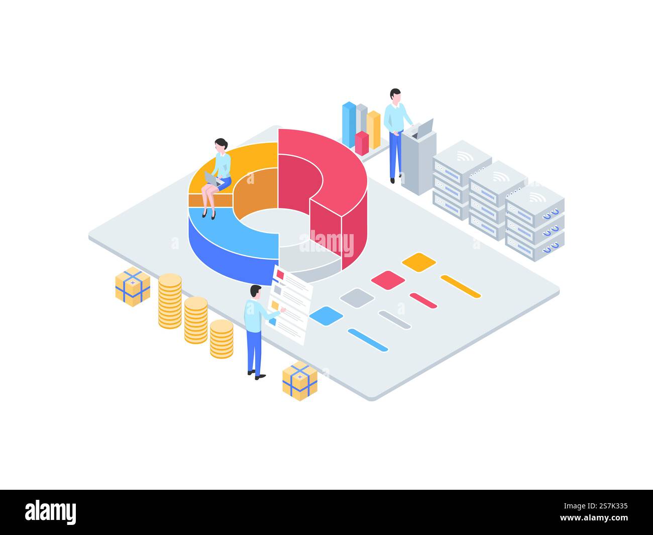 Business Analytic Isometric Illustration. Suitable for Mobile App ...