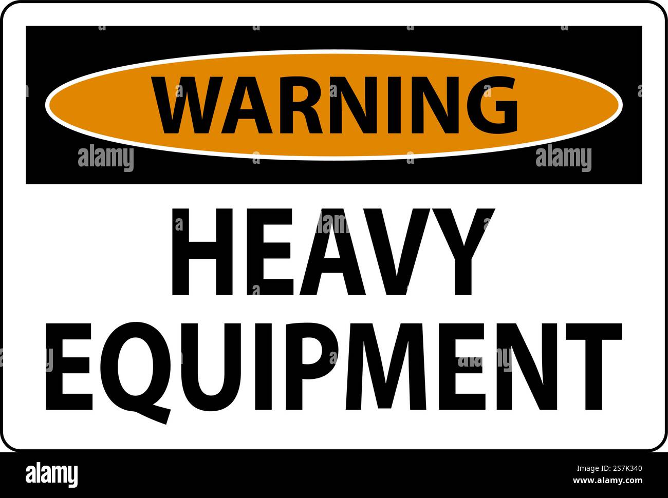 Warning Sign Heavy Equipment On White Background Stock Vector Image ...