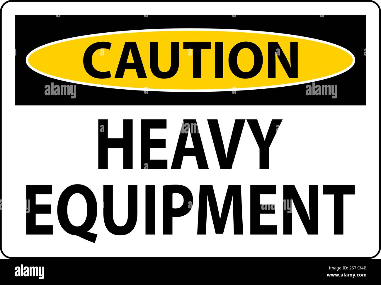 Caution Sign Heavy Equipment On White Background Stock Vector Image ...