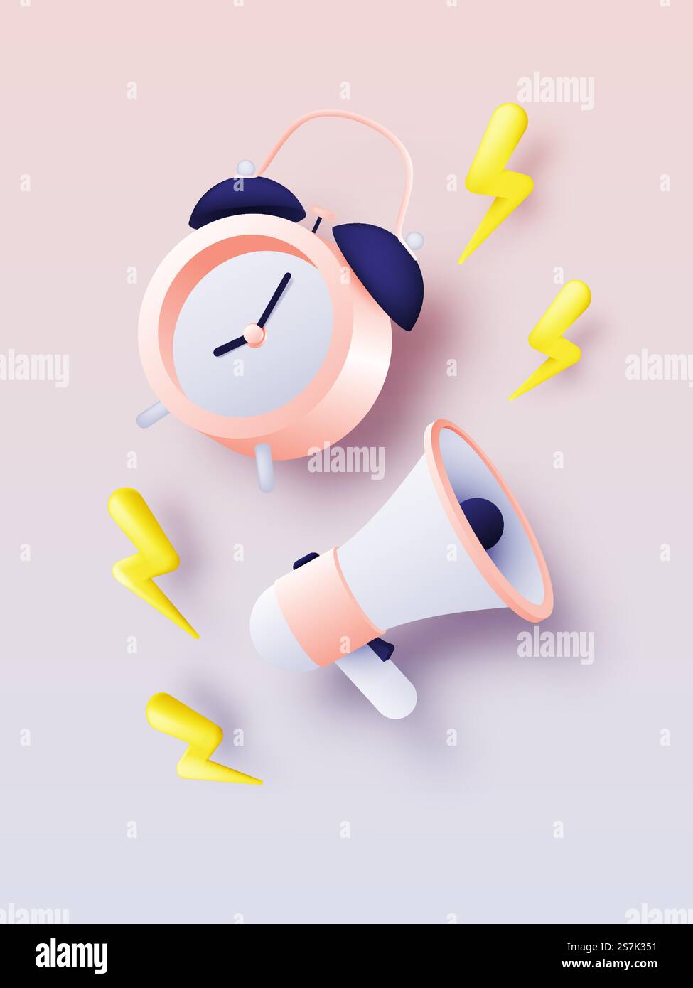 Alarm clock for sale banner or promotion in pastel color scheme ...