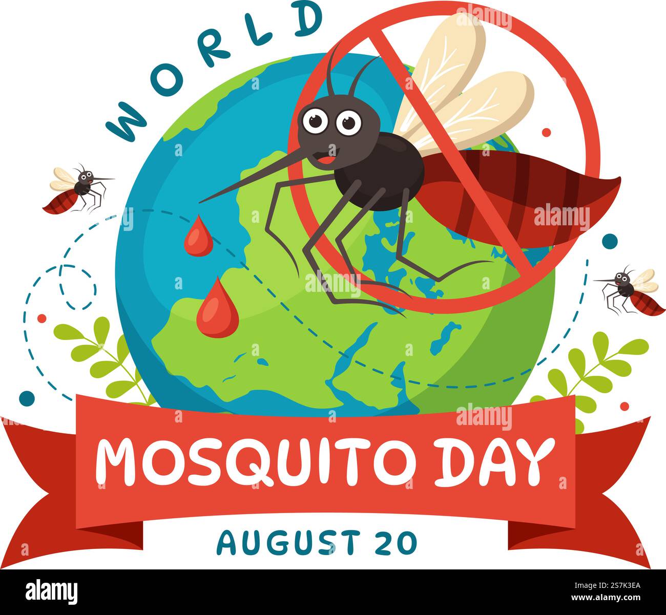 World Mosquito Day Vector Illustration on 20 August with Midge Can ...