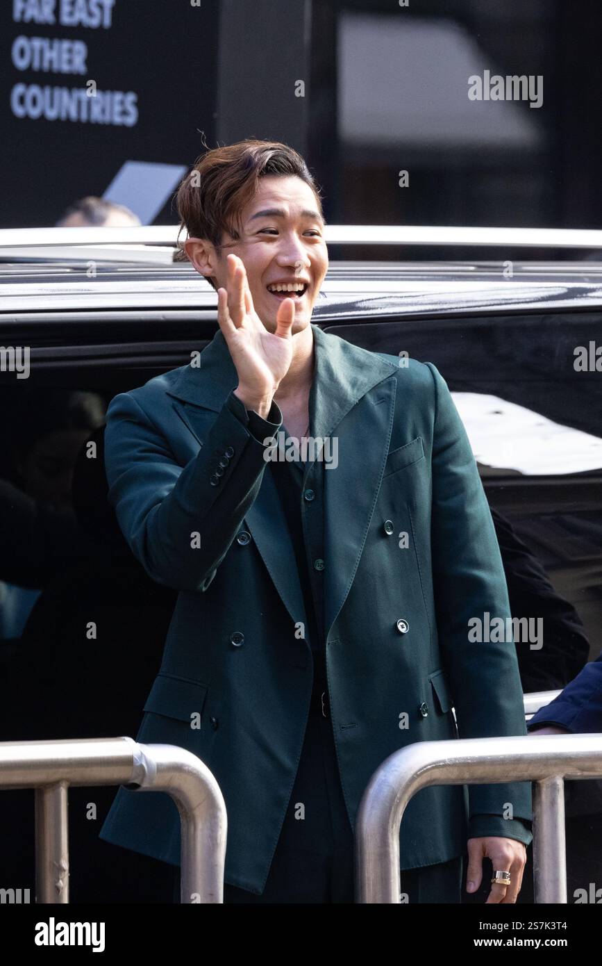 Milan, Italy. 18th Jan, 2025. Iwamoto Hikaru is seen arriving at the ...