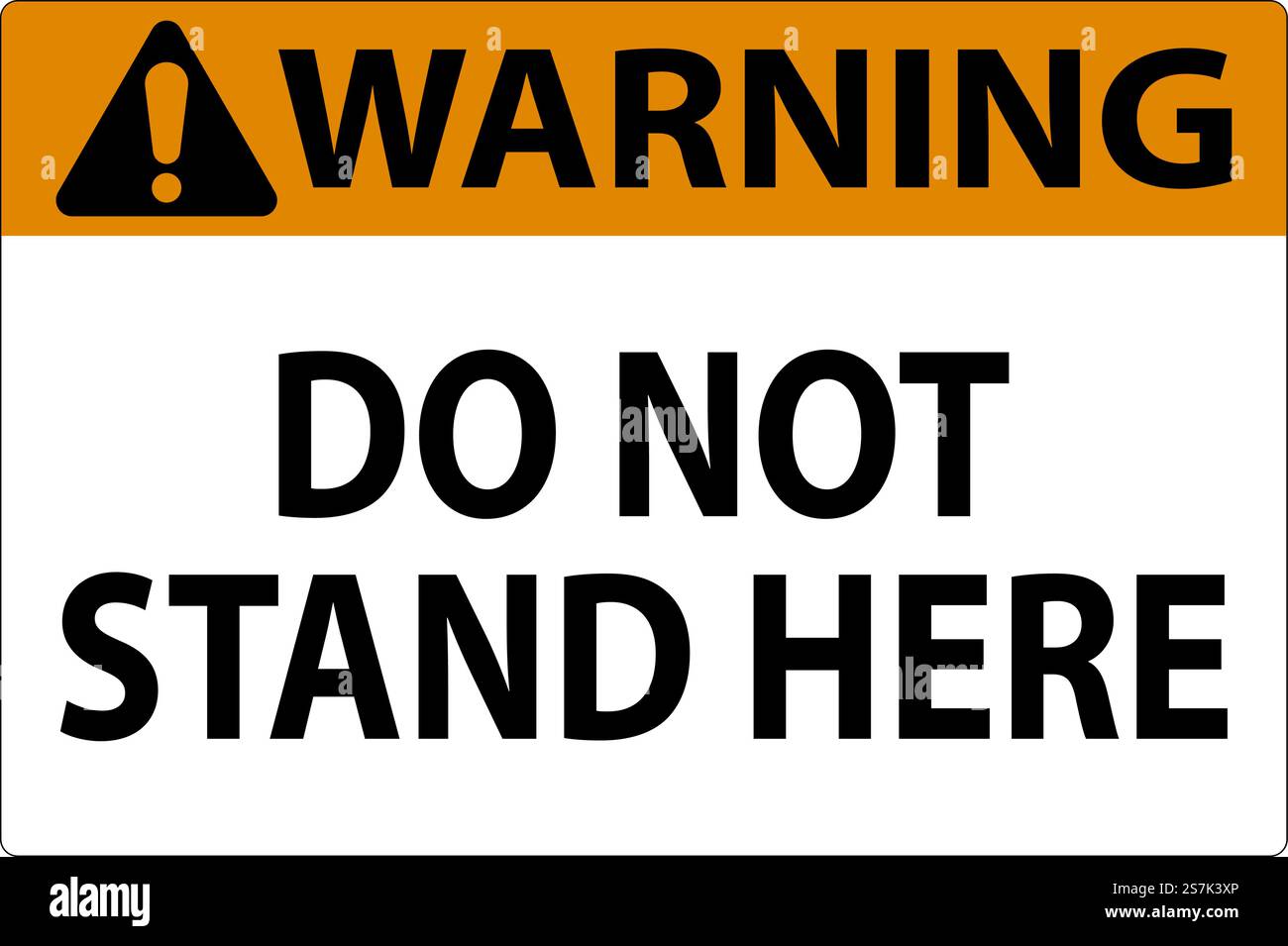 Warning Sign Do Not Stand Here On White Background Stock Vector Image ...