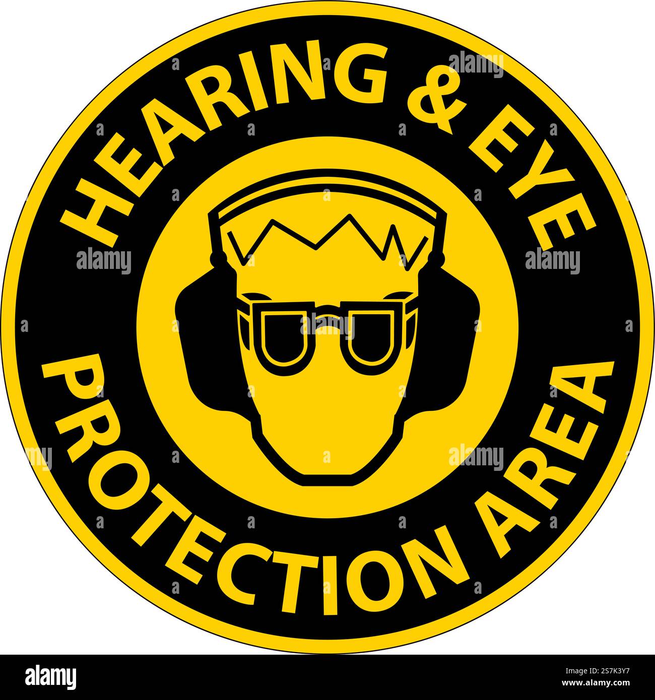 Hearing and Eye Protection Sign On White Background Stock Vector Image ...
