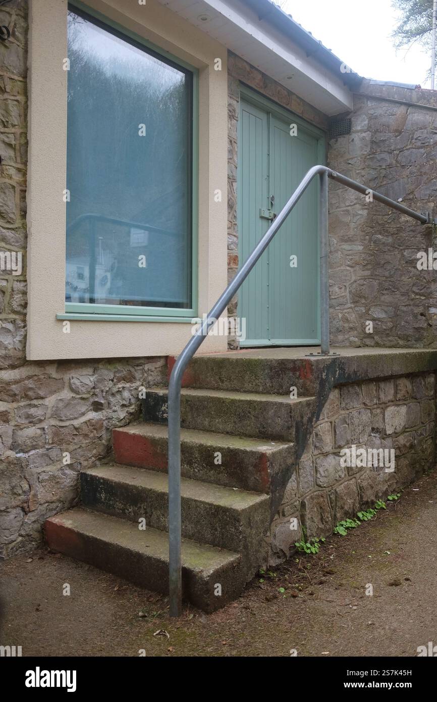 January 2025 - Stone steps to a door at Daggs Hole in Cheddar Gorge in ...