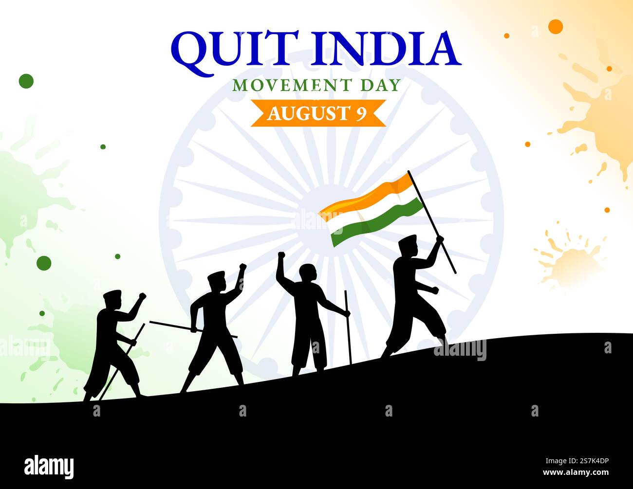 Quit India Movement Day Vector Illustration on 9 August with Indian ...