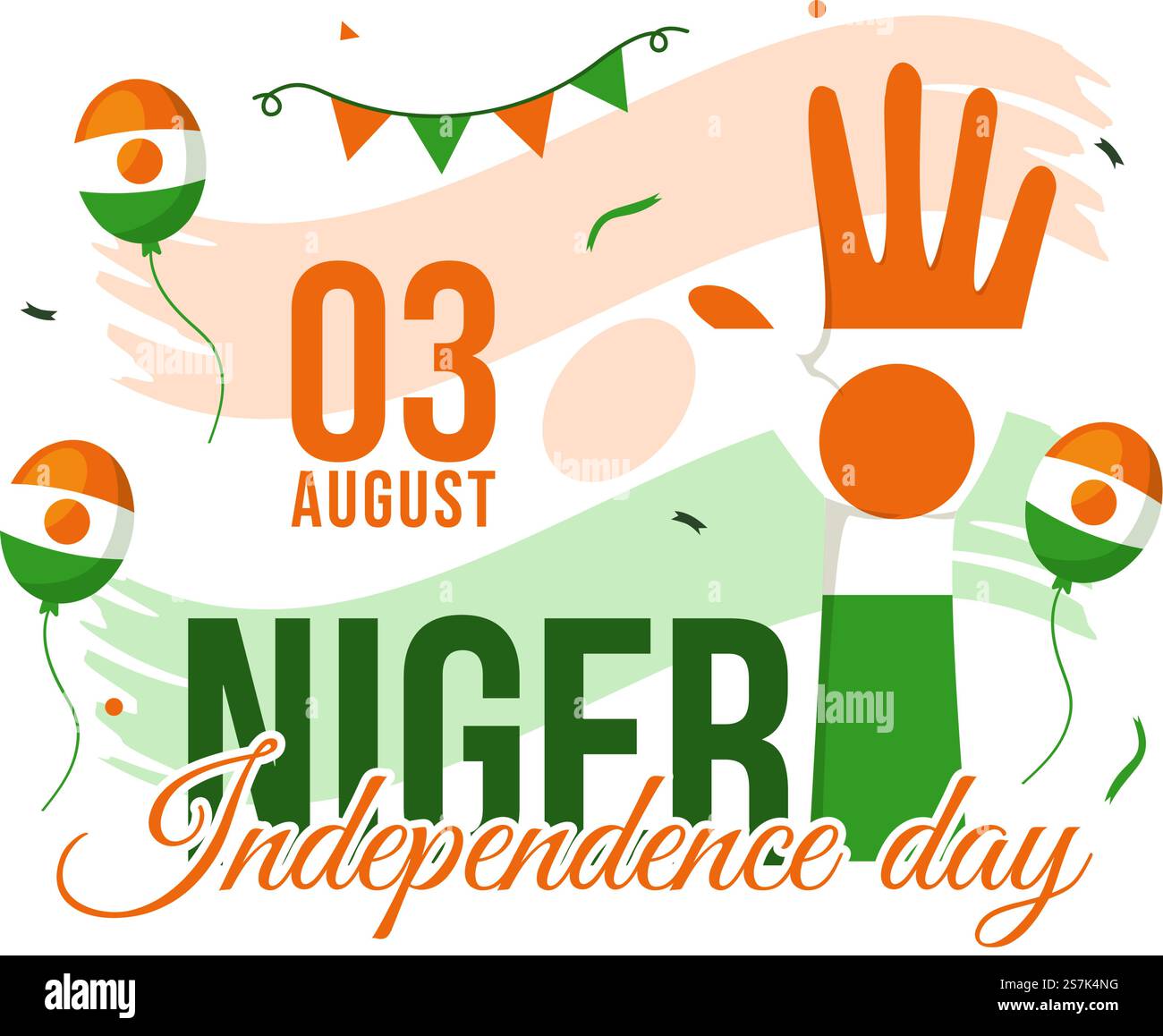 Happy Niger Republic Day Vector Illustration with Waving Flag and ...