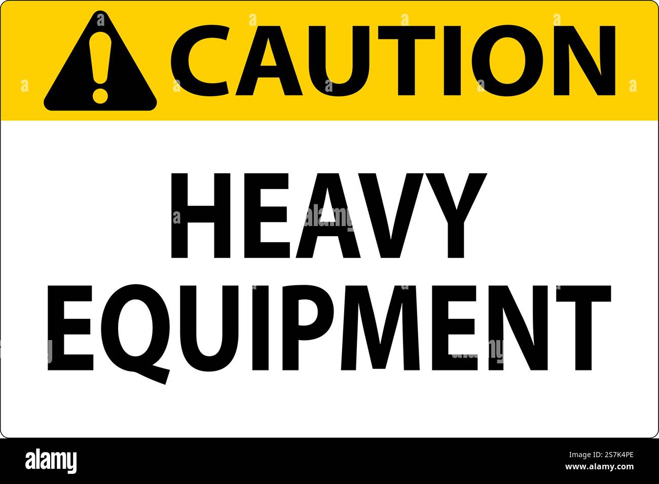 Caution Sign Heavy Equipment On White Background Stock Vector Image ...