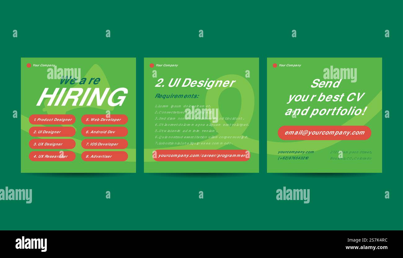 Hiring job social media feed content template. Open recruitment ...