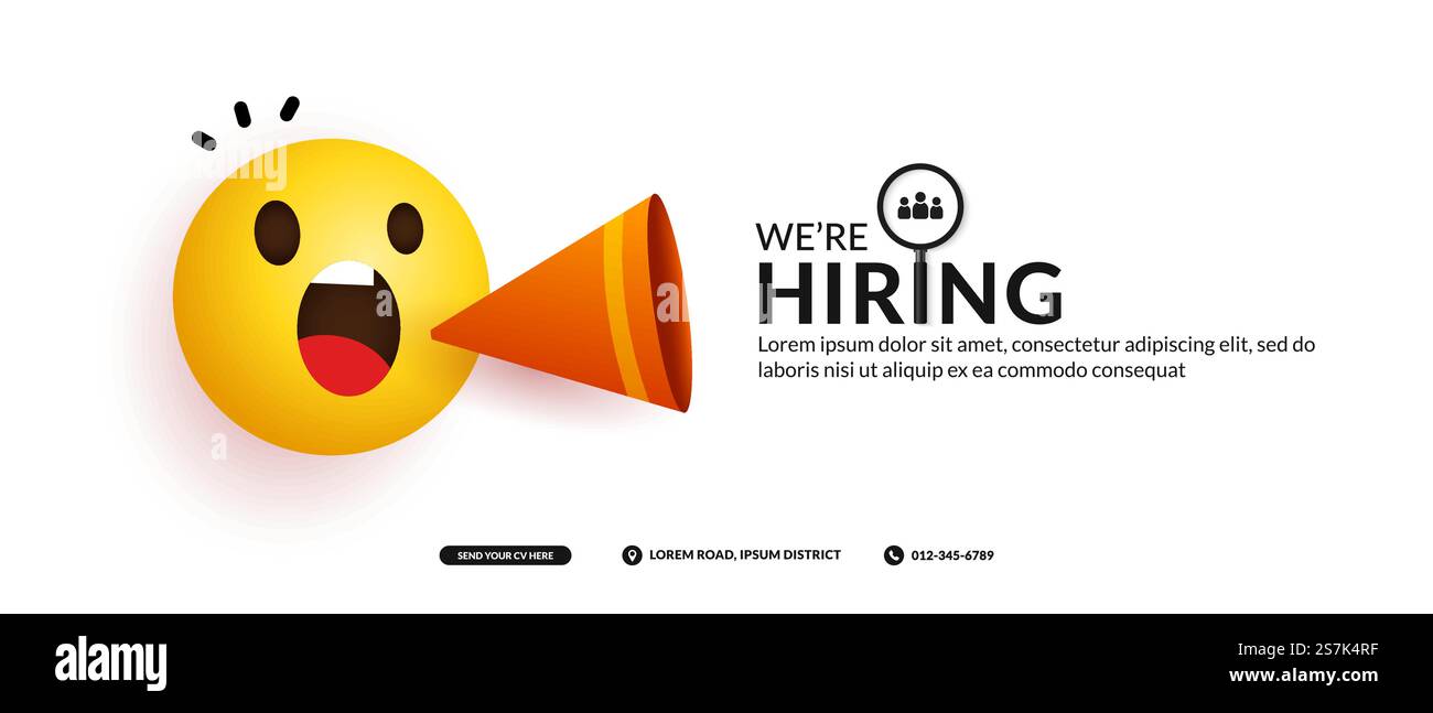 Minimal job vacancy social media banner, We are hring background with ...