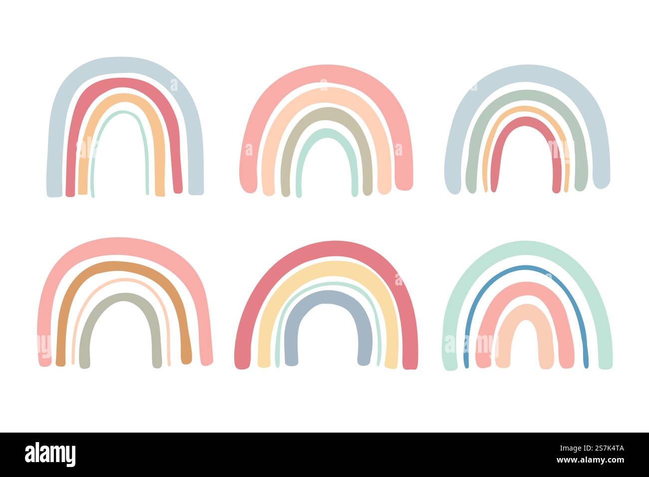 Hand drawn pastel color rainbow bridge vector Decoration work for ...
