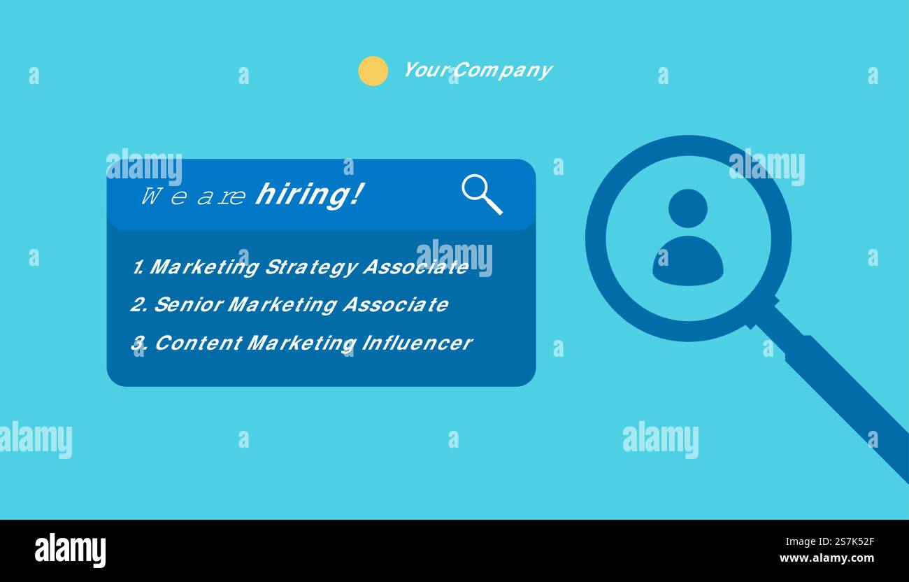 Hiring recruitment open vacancy design info label template. We are ...