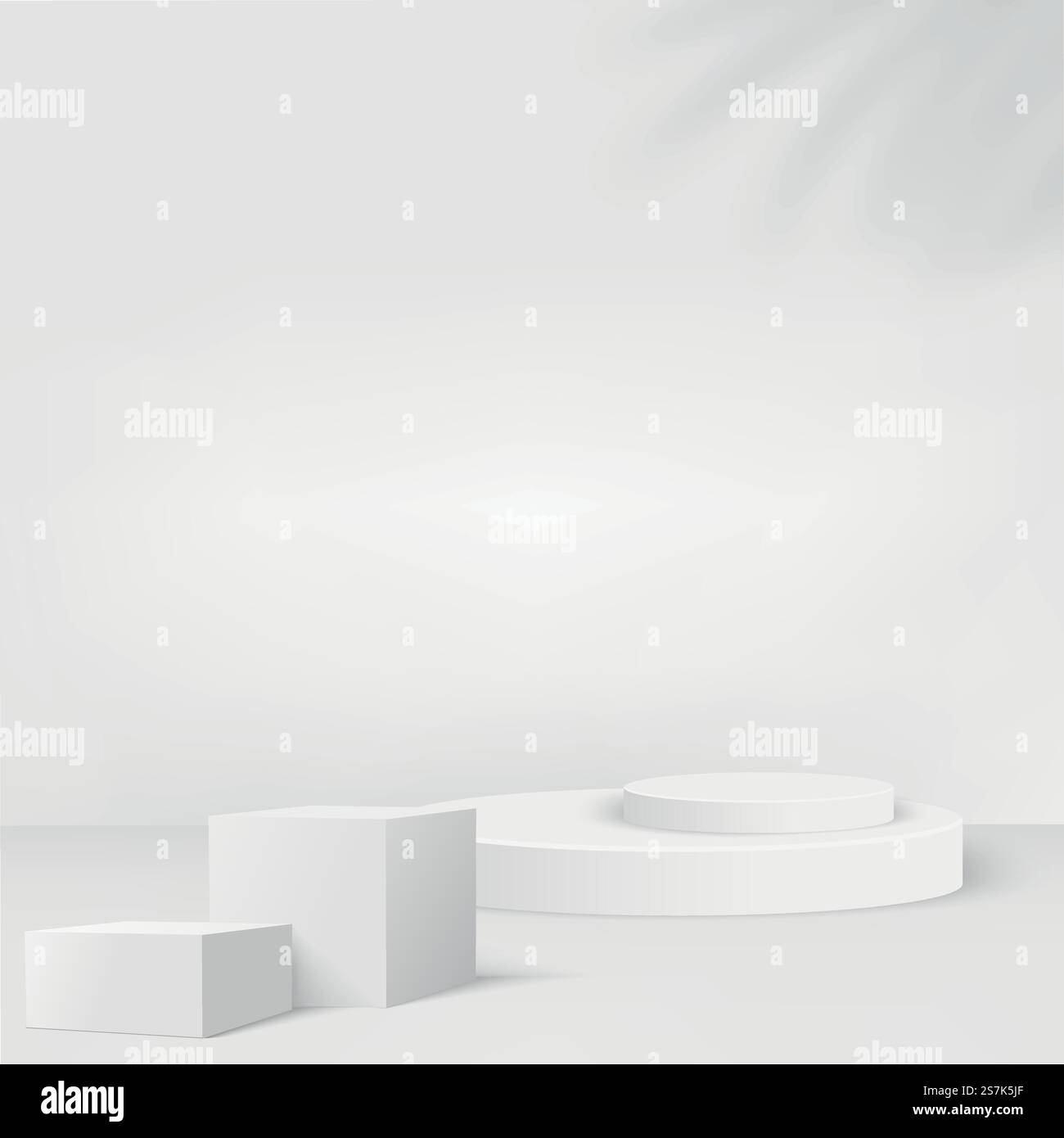 Abstract background with white color geometric 3d podiums. Vector ...