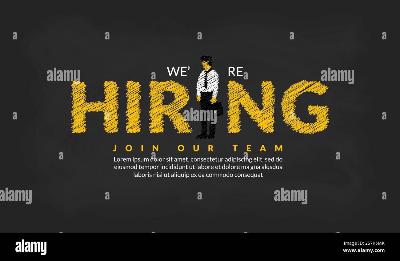 We are hiring lettering template with businessman, Job vacancy ...