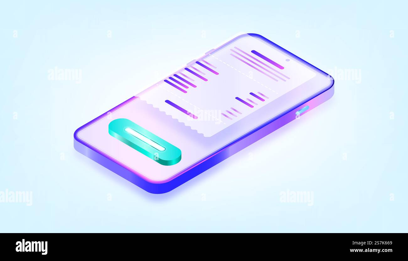 Online mobile app bill payment. 3D Gradient Web Vector Illustrations ...