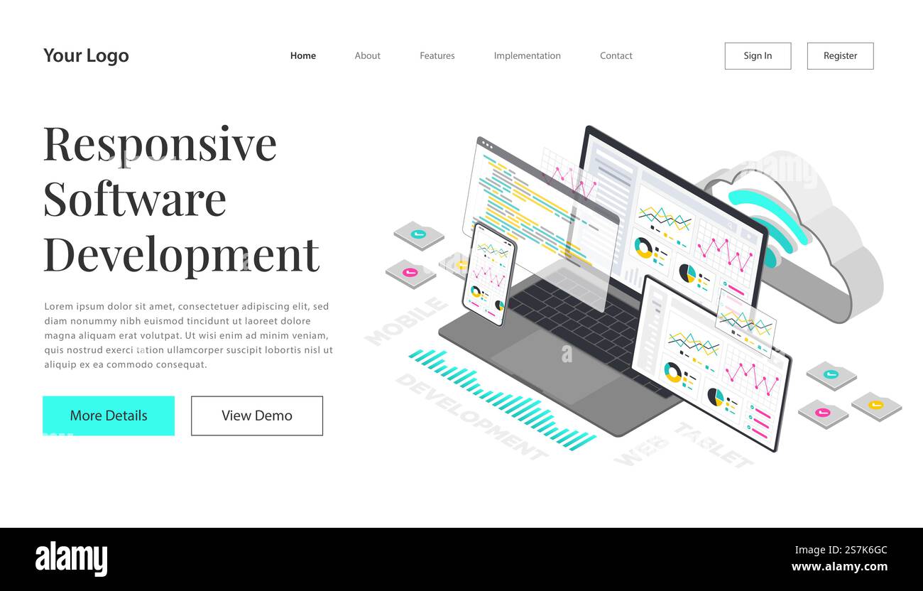 Landing Page Web development and coding. Cross platform development ...