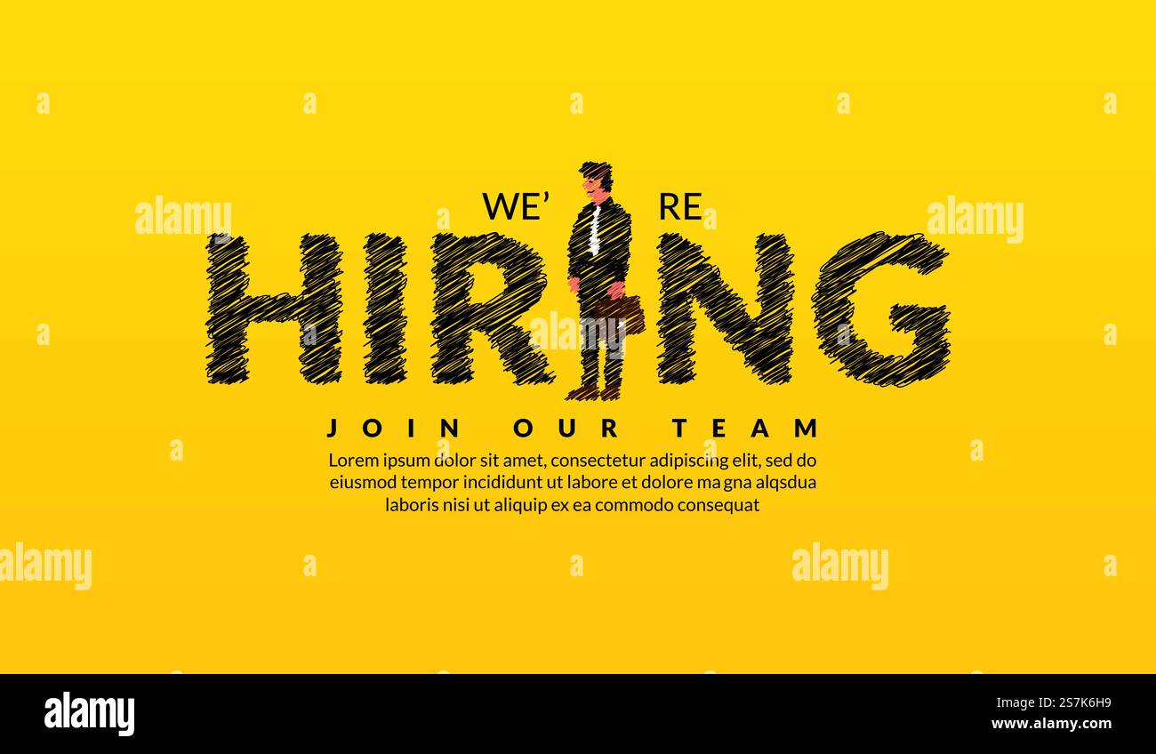 We are hiring lettering template, Job vacancy background with ...