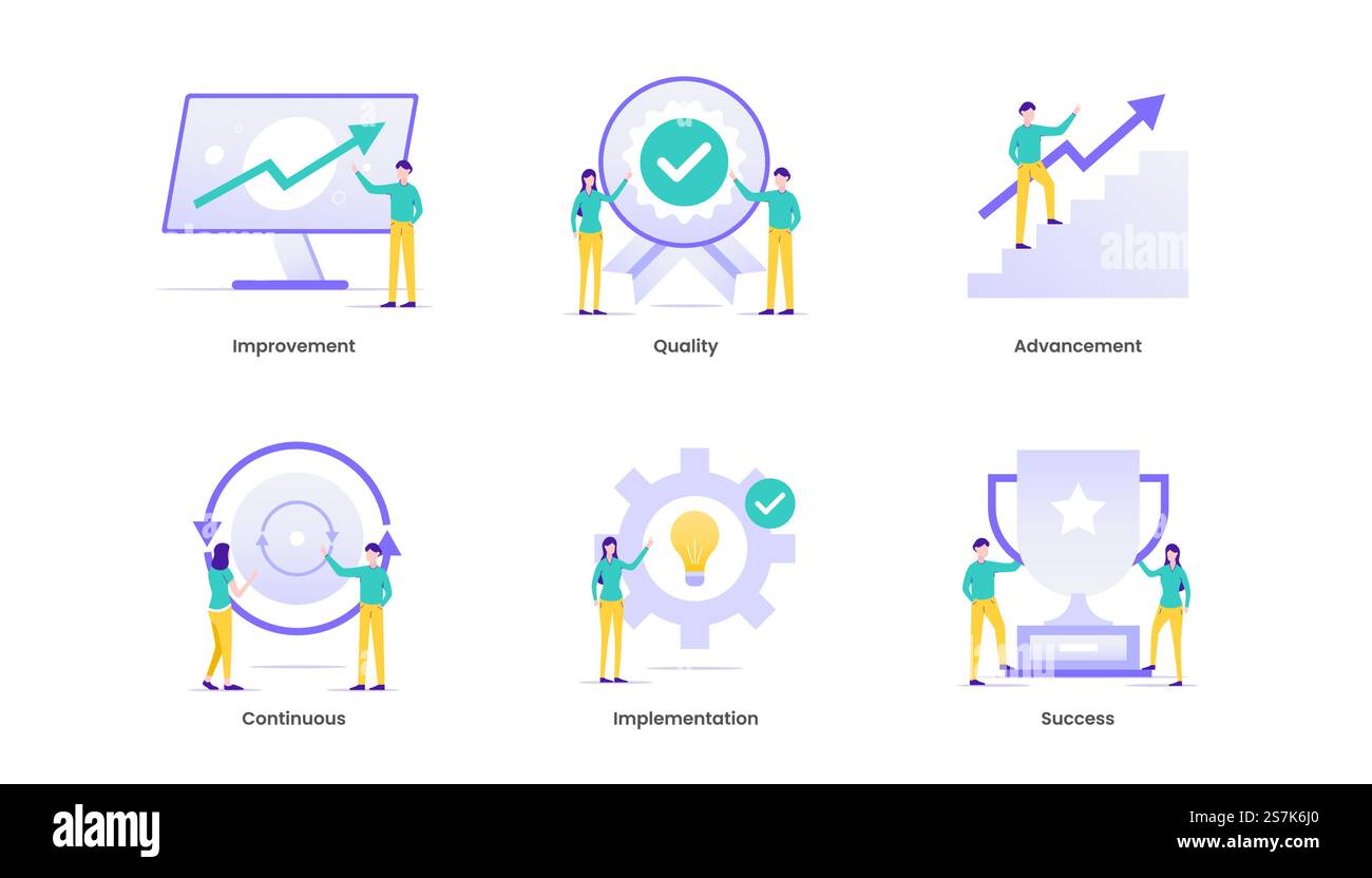 Kaizen Vector Illustration concept web icon. Banner with icons and ...