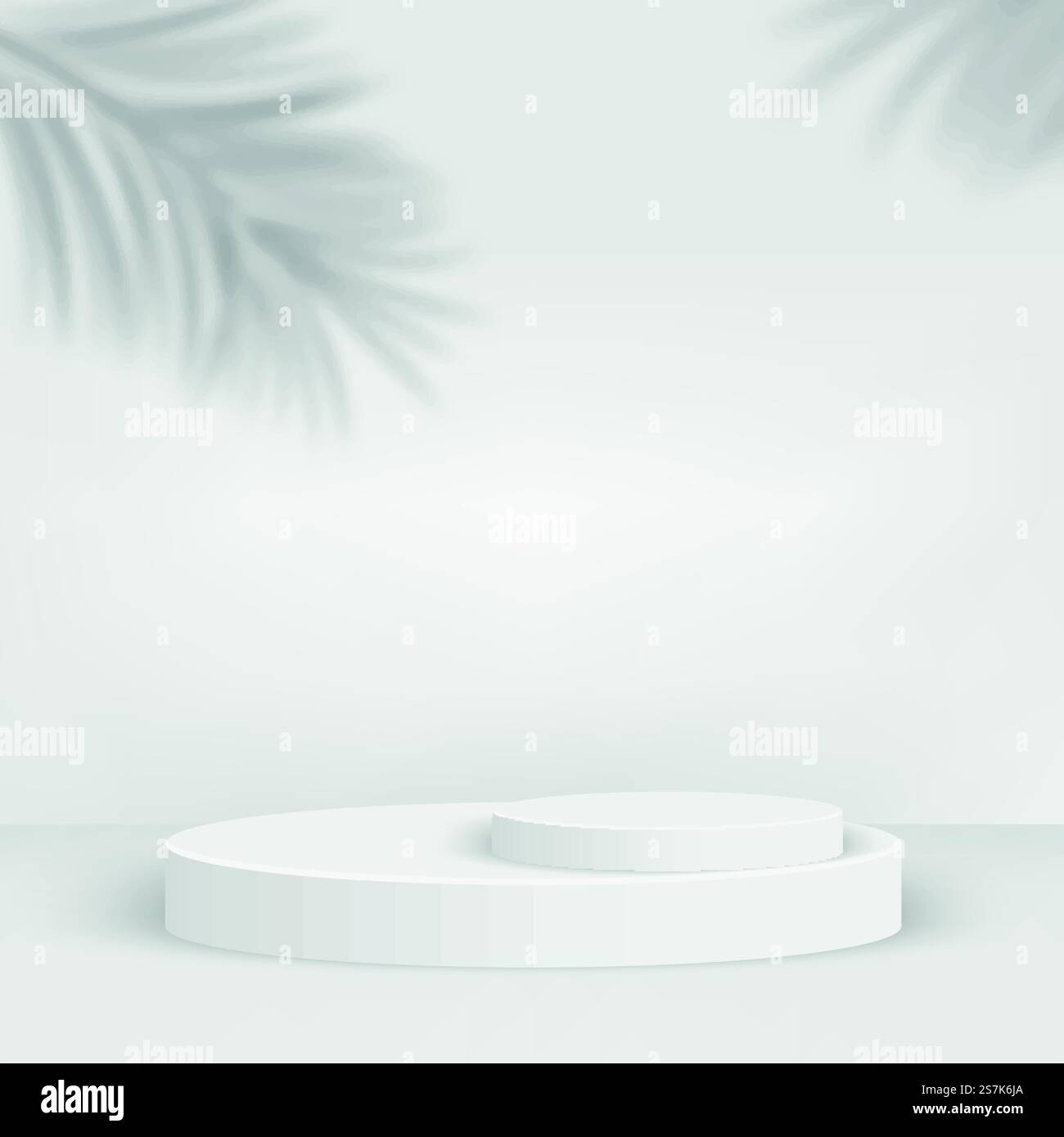 Abstract background with white geometric 3d podiums. Vector ...