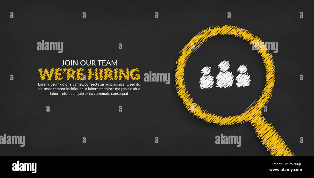 We are hiring lettering template, Job vacancy background with ...