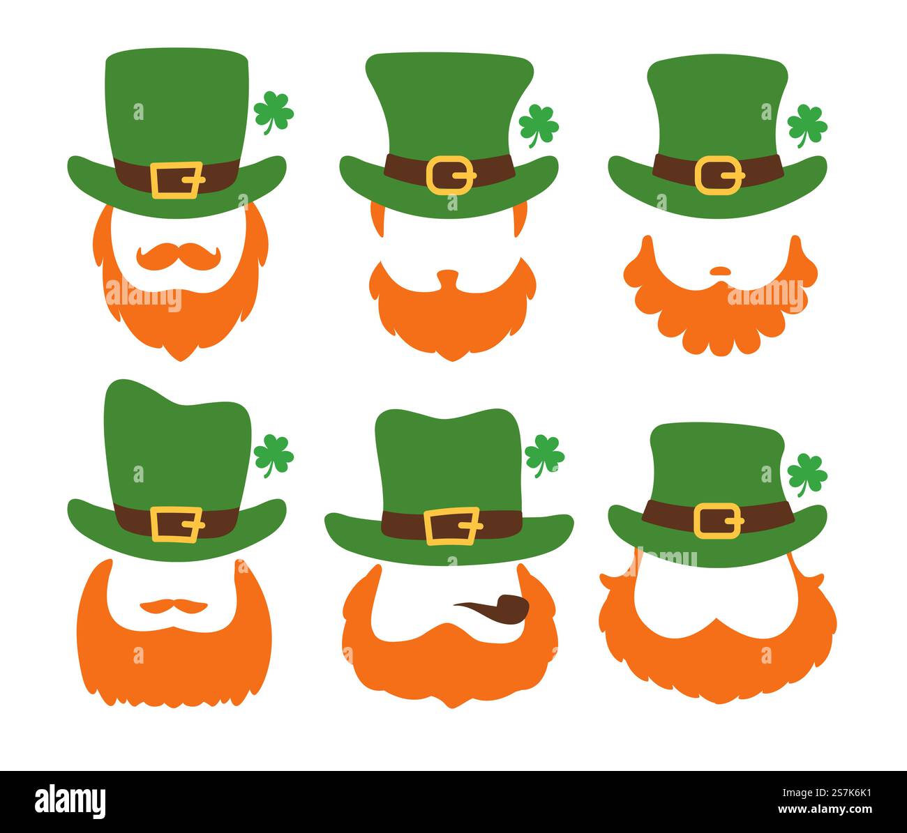 The empty face of the long bearded saint Wearing a green top hat ...