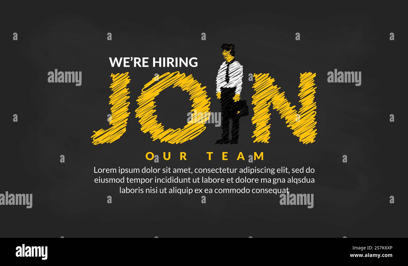We are hiring lettering template, Job vacancy background with ...