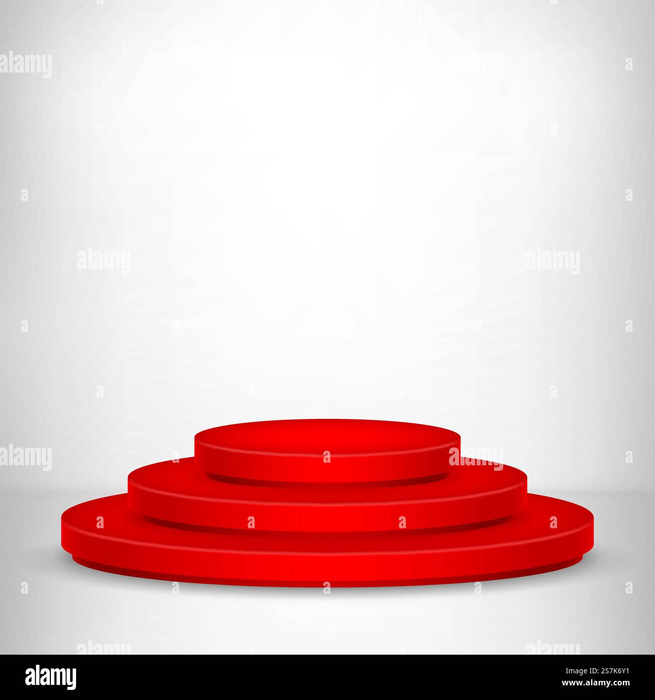 Round stage podium. Stage vector backdrop. Festive red podium scene for ...