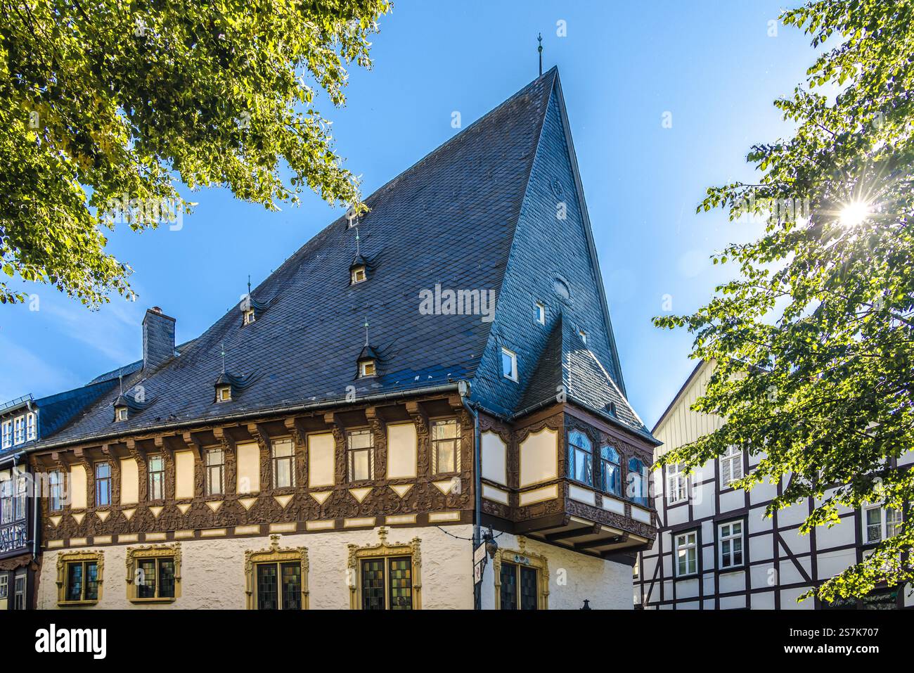 Historic house gable covered with slate in the Unesco World Heritage ...