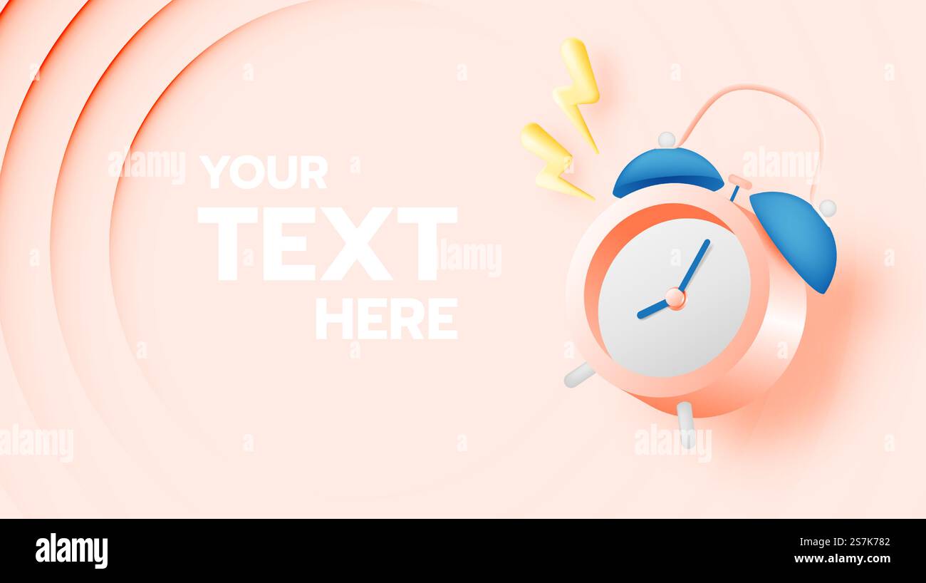 Alarm clock for sale banner or promotion in pastel color scheme ...