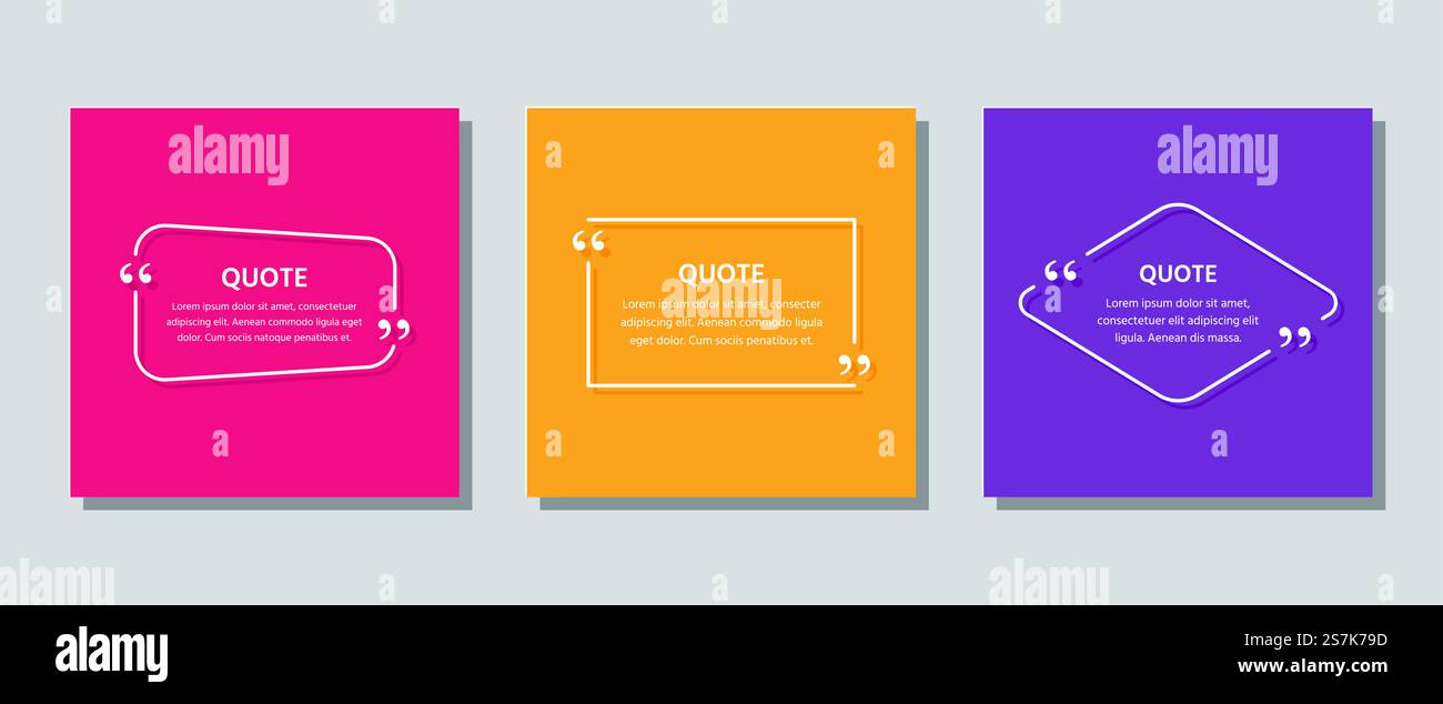Quote frame template. Quotations text box. White info comments in ...