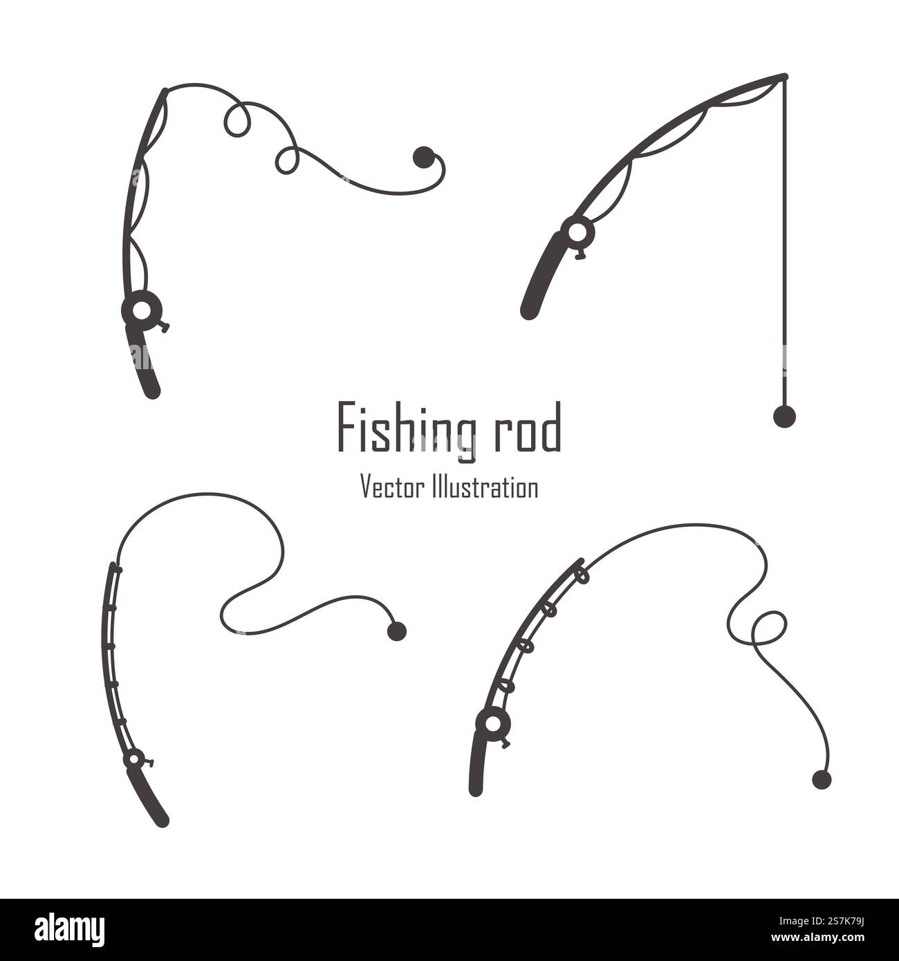 Vector fishing hook silhouette The concept of fishing lovers Isolated ...