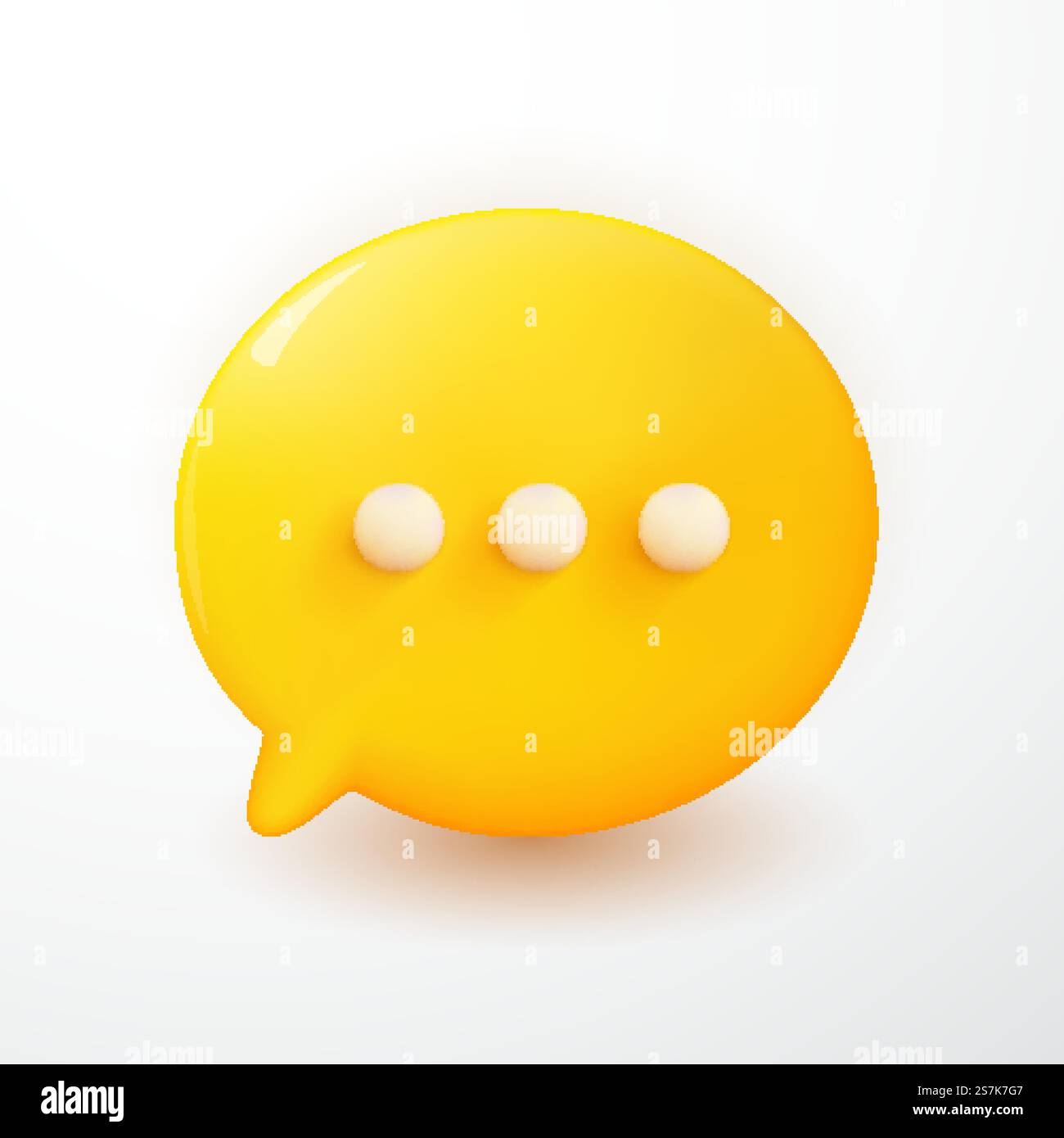 modern 3D Minimal yellow chat bubbles on white background. concept of ...