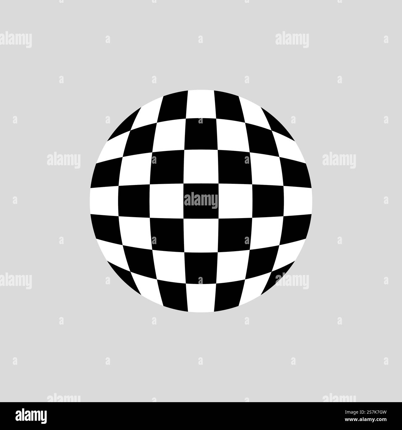 Chess pattern sphere globe set, Optical illusion checkerboard ball, Vector illustration Stock ...