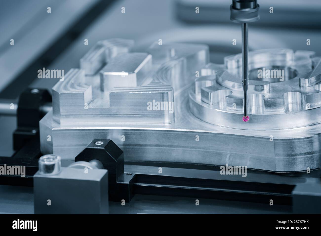 Quality control on milling CNC machine, coordinate measuring machine ...