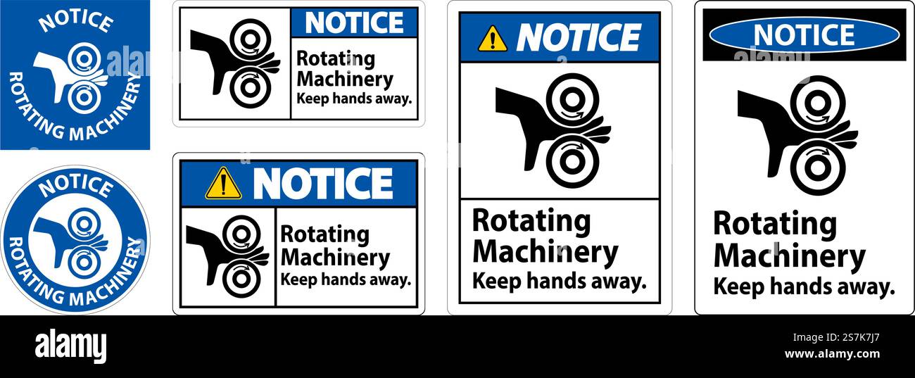 Notice Sign Rotating Machinery Keep Hands Away Stock Vector Image & Art ...