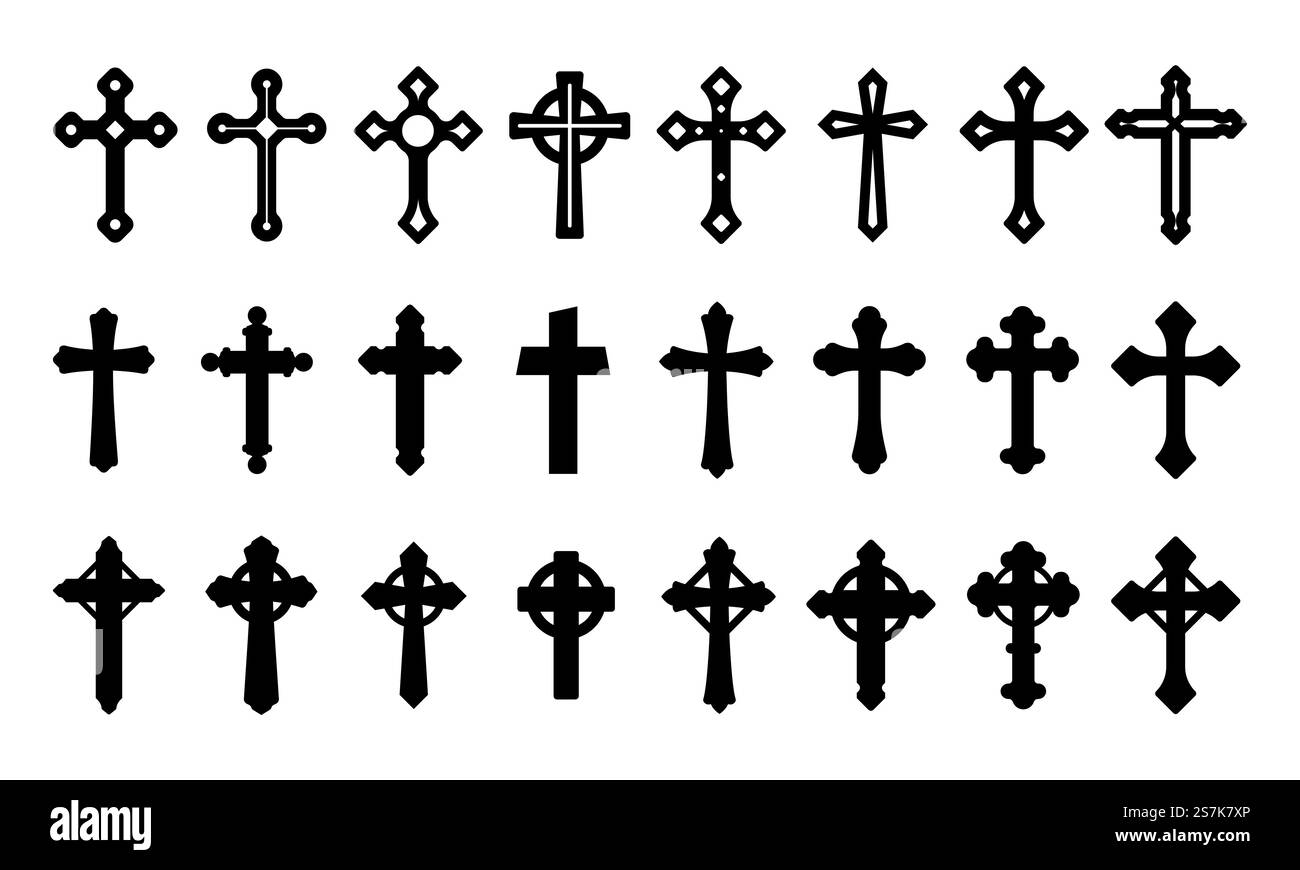 Christian Cross. Halloween spooky vampire defense cross design vector ...